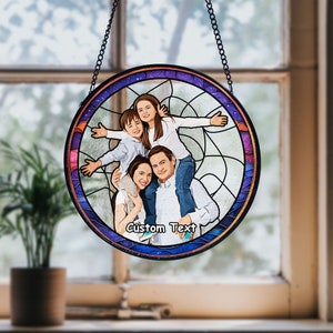 Custom Stained Glass Suncatcher Family Portrait From Photo, Transform ...