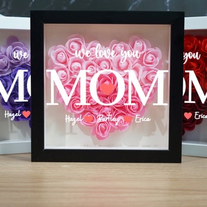 Personalized Flower Heart Shadow Box for Mom, Meaningful Gifts for ...