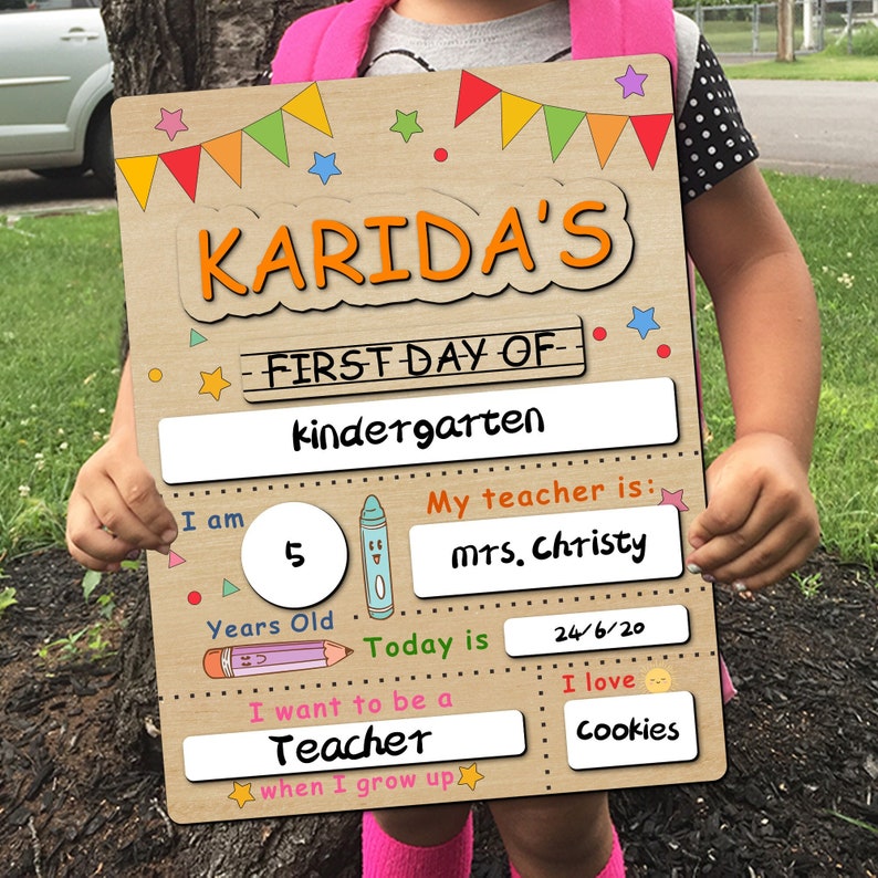 First Day of School Sign, Back to School Sign, Personalized School Sign ...
