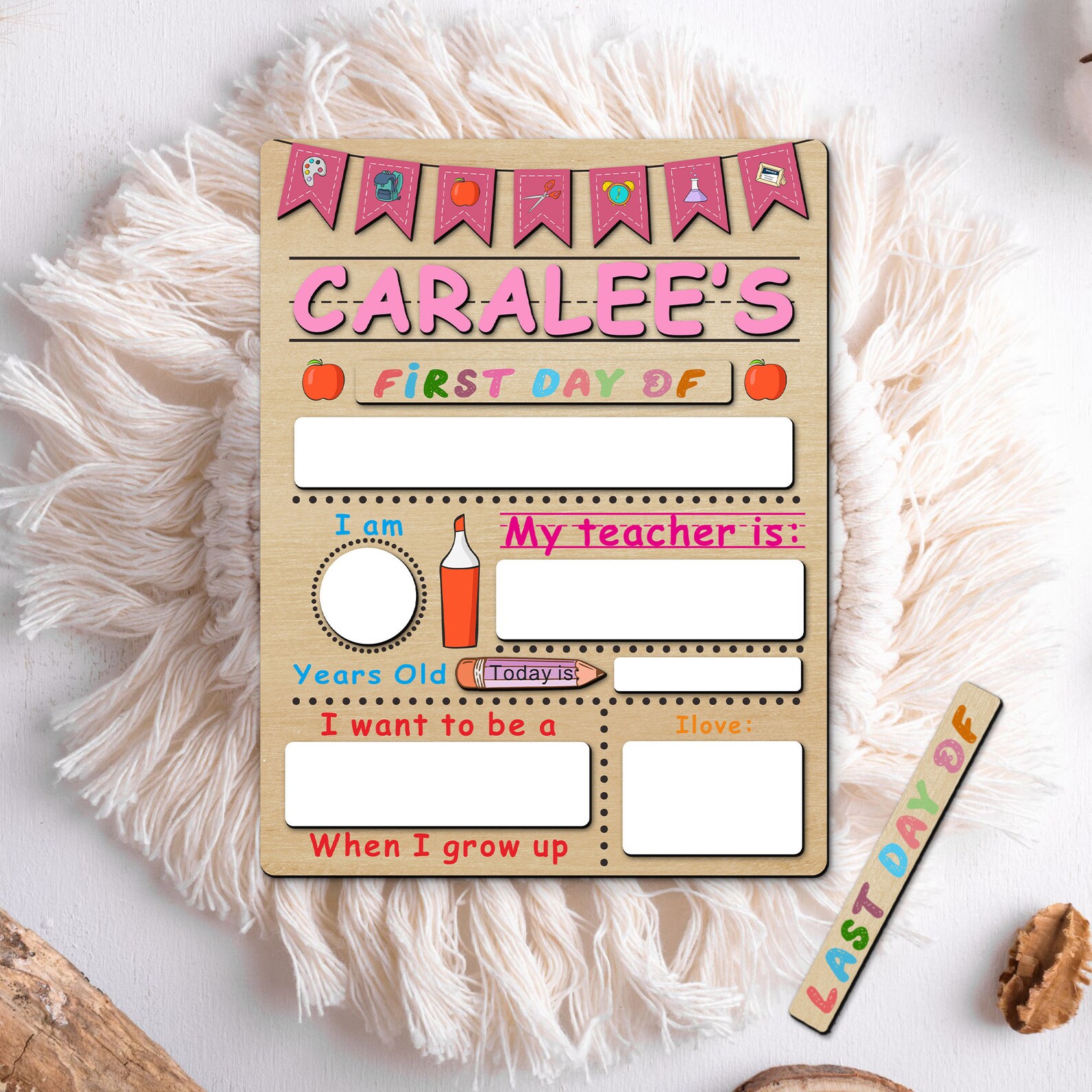 Custom Back to School Sign, First Day of School Sign, School Photo Prop ...