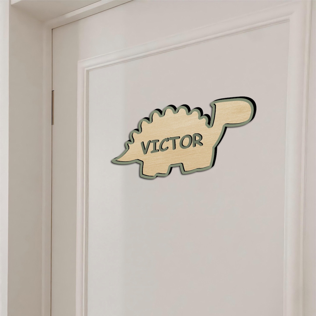 Dinosaur Door Sign Personalised Name Letter Dinosaur Nursery Name Sign ...