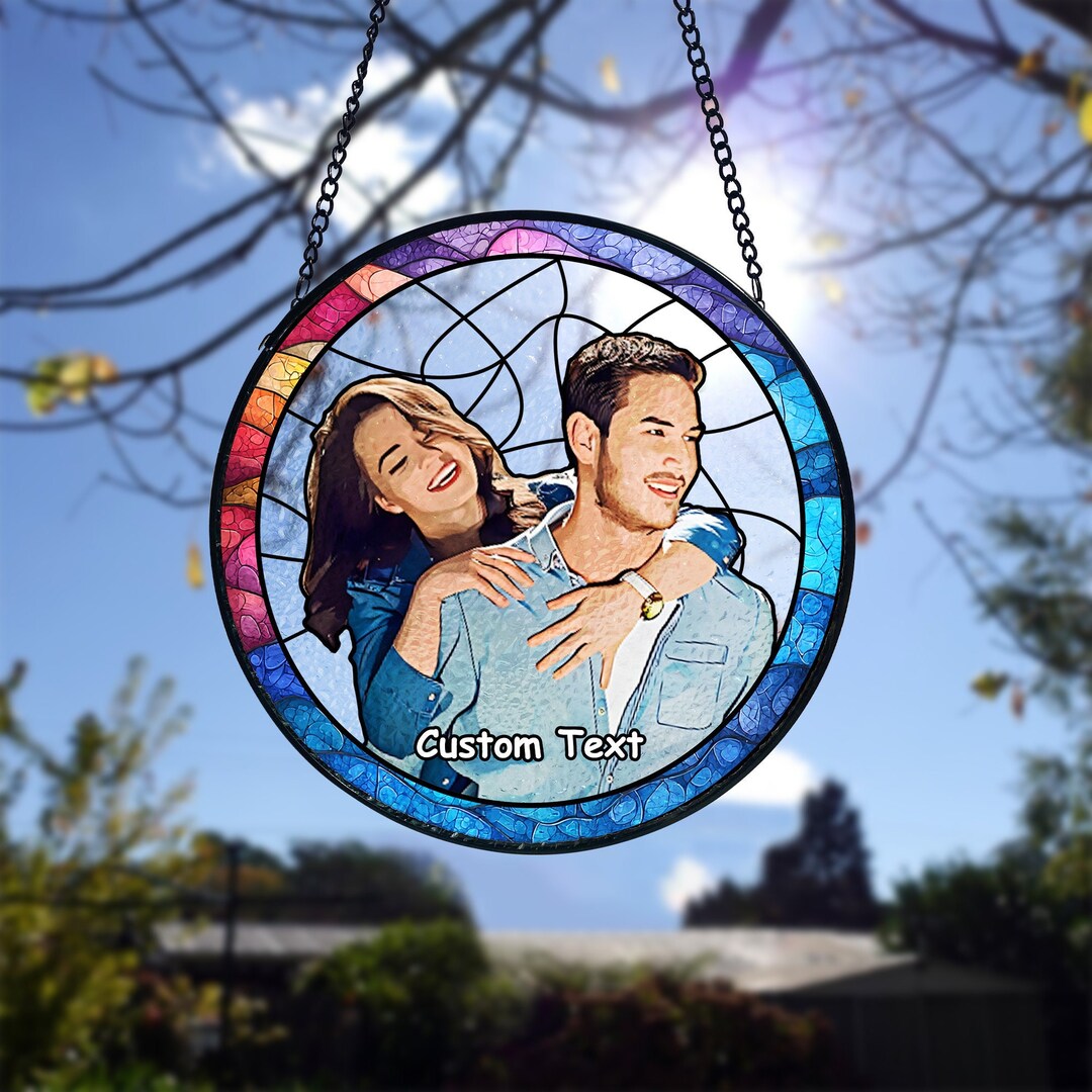 Custom Stained Glass Couples Portrait From Photo, Wedding Portrait ...