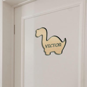 3D Dinosaur Door Sign Personalised Name Letter Dinosaur Nursery Name ...