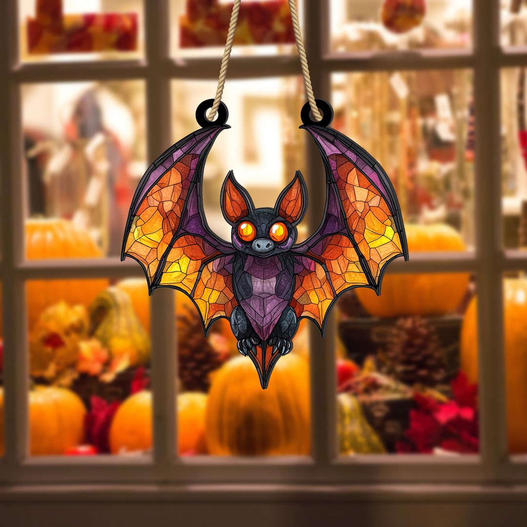 Halloween Bat Acrylic Window Hanging: Spooky Gothic Decor - Etsy