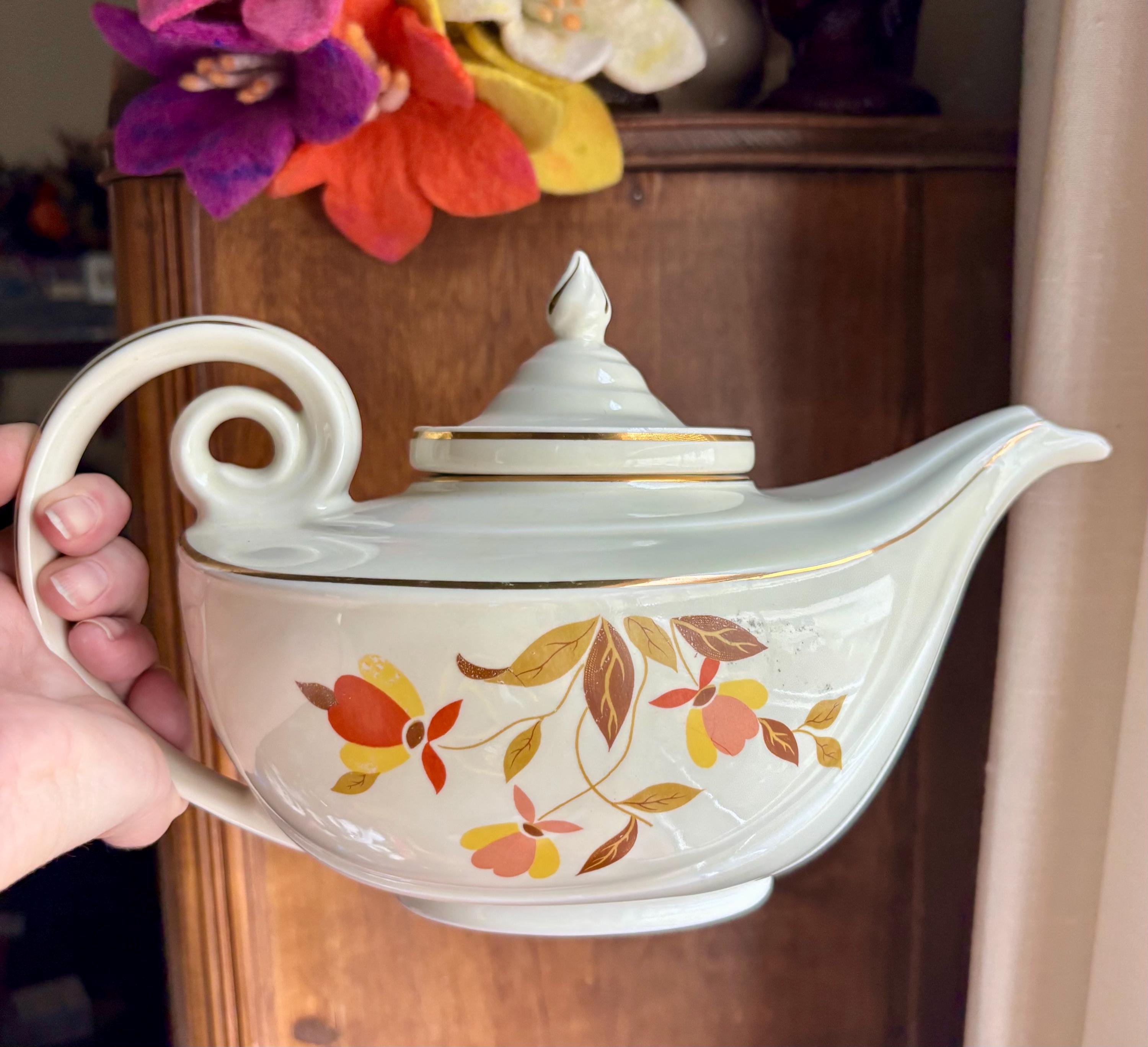 Hall's Superior Quality Jewel 3-piece Tea Autumn Leaf Aladdin Teapot ...
