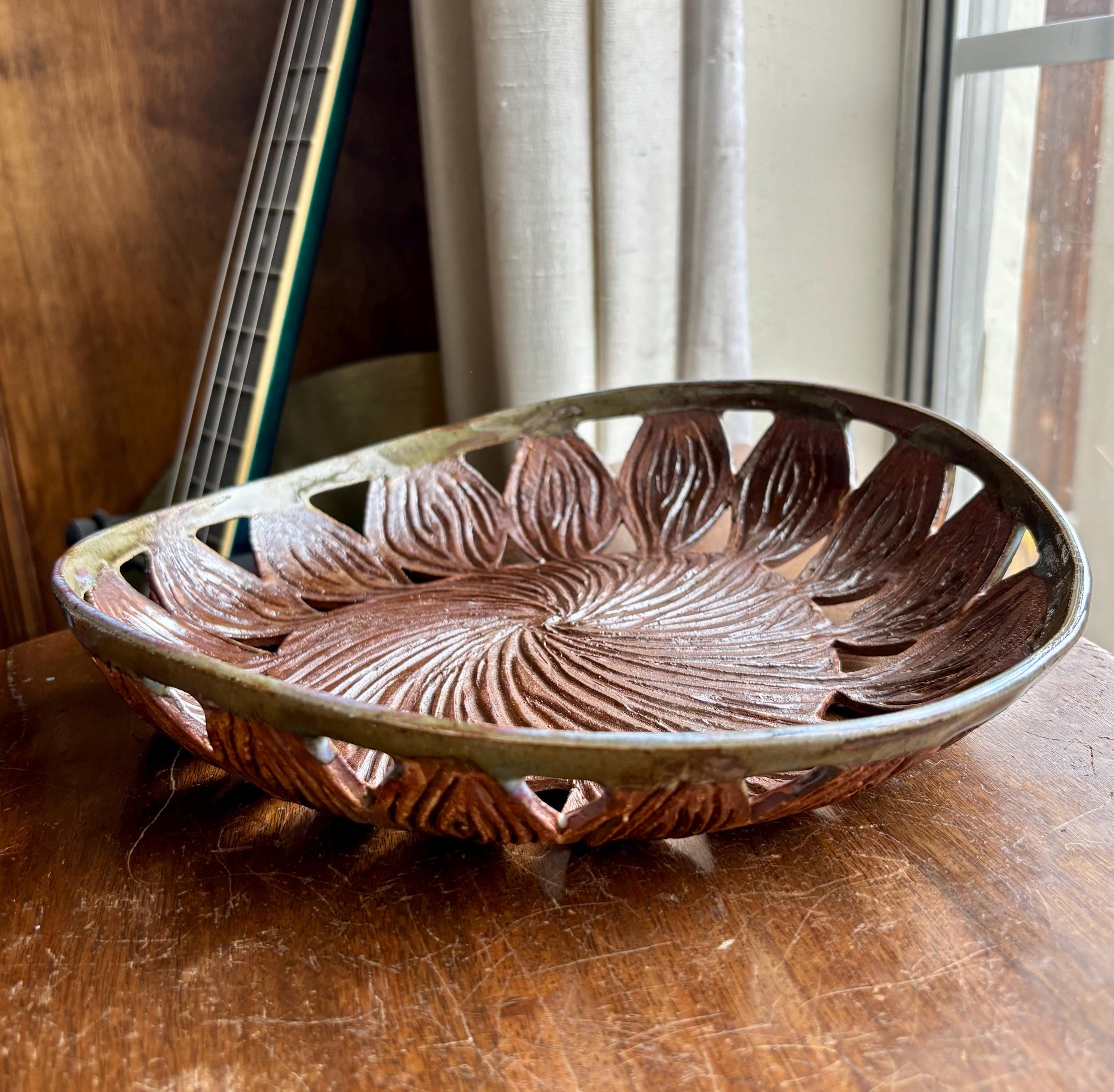Signed, Handmade Decorative Wonky Pottery Tray/bowl/wall Hanging - Etsy