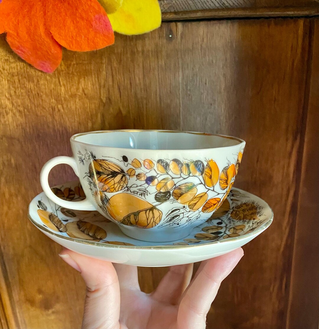 Lomonosov LFZ Porcelain Tea Cup and Saucer in My Garden Pattern - Etsy