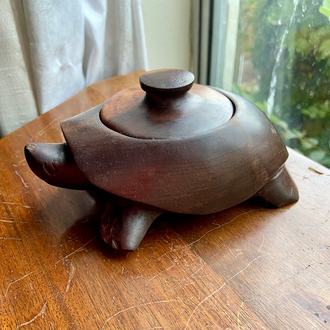 Carved Wooden Turtle-shaped Box - Etsy