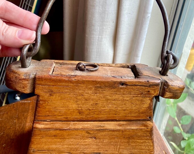 Antique Primitive Wooden Lantern Oil Pot Hand-carved - Etsy