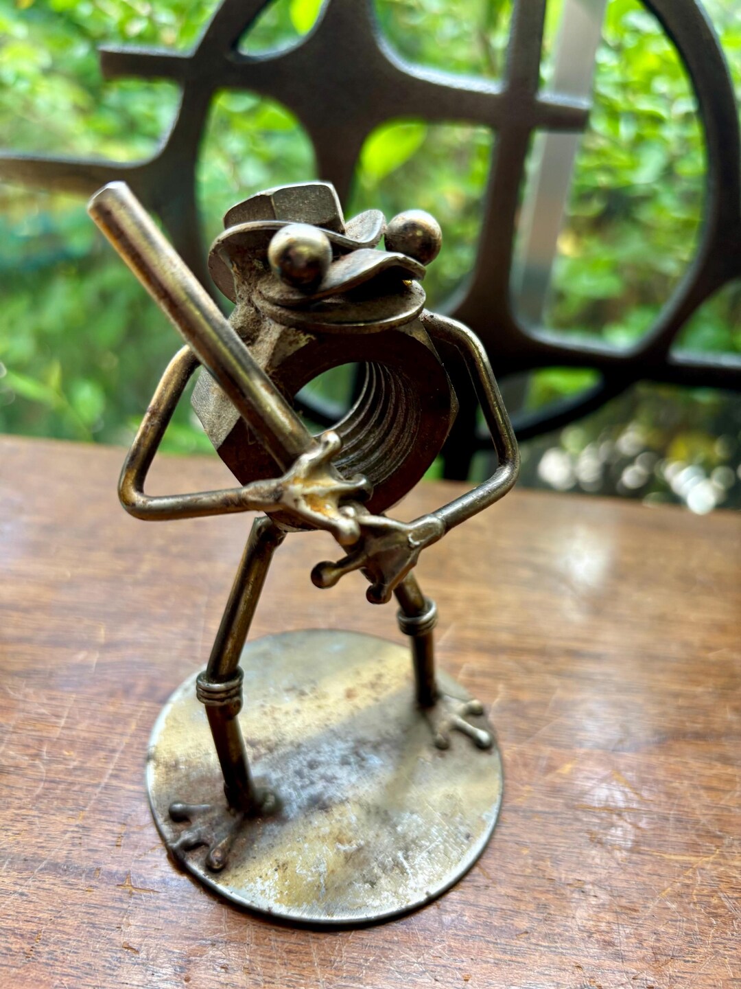 Welded Metal Frog Baseball Figurine Metal 4 Inches Tall - Etsy