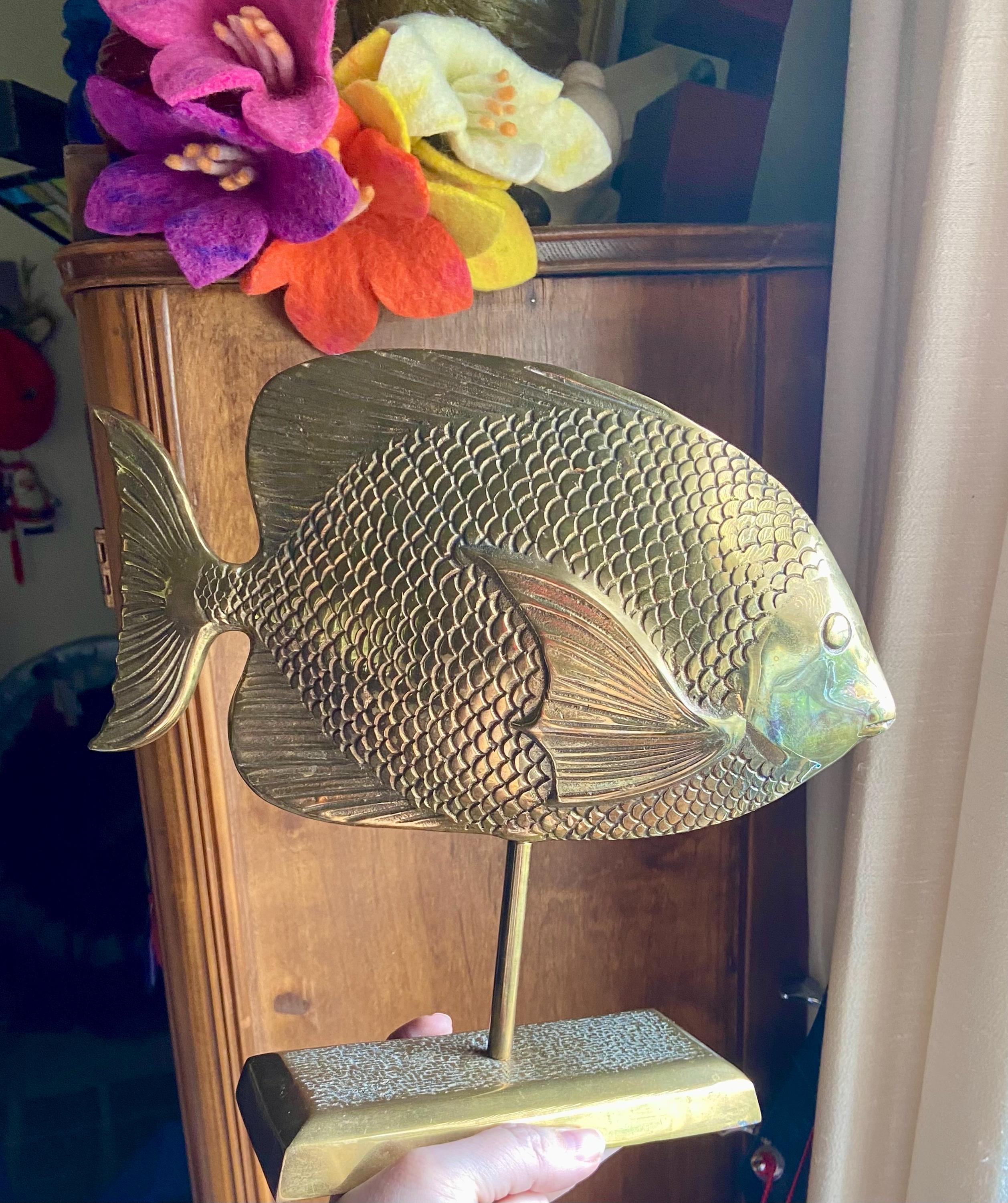 Vintage Hollywood Regency Rosenthall Netter MCM Brass Fish Sculpture ...