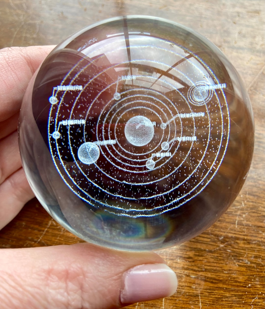 Crystal Orb With Etched Solar System Inside - Etsy