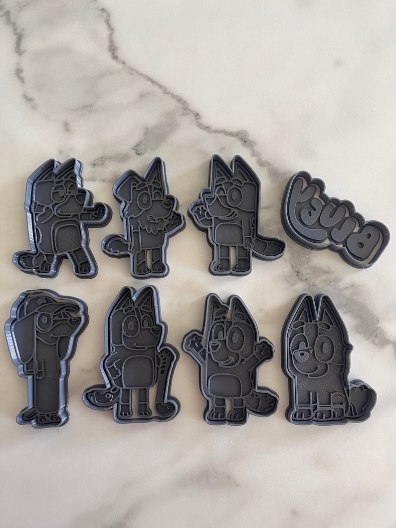 8x Bluey and Bingo Cookie Biscuit Stamp and Cutter Set - Etsy