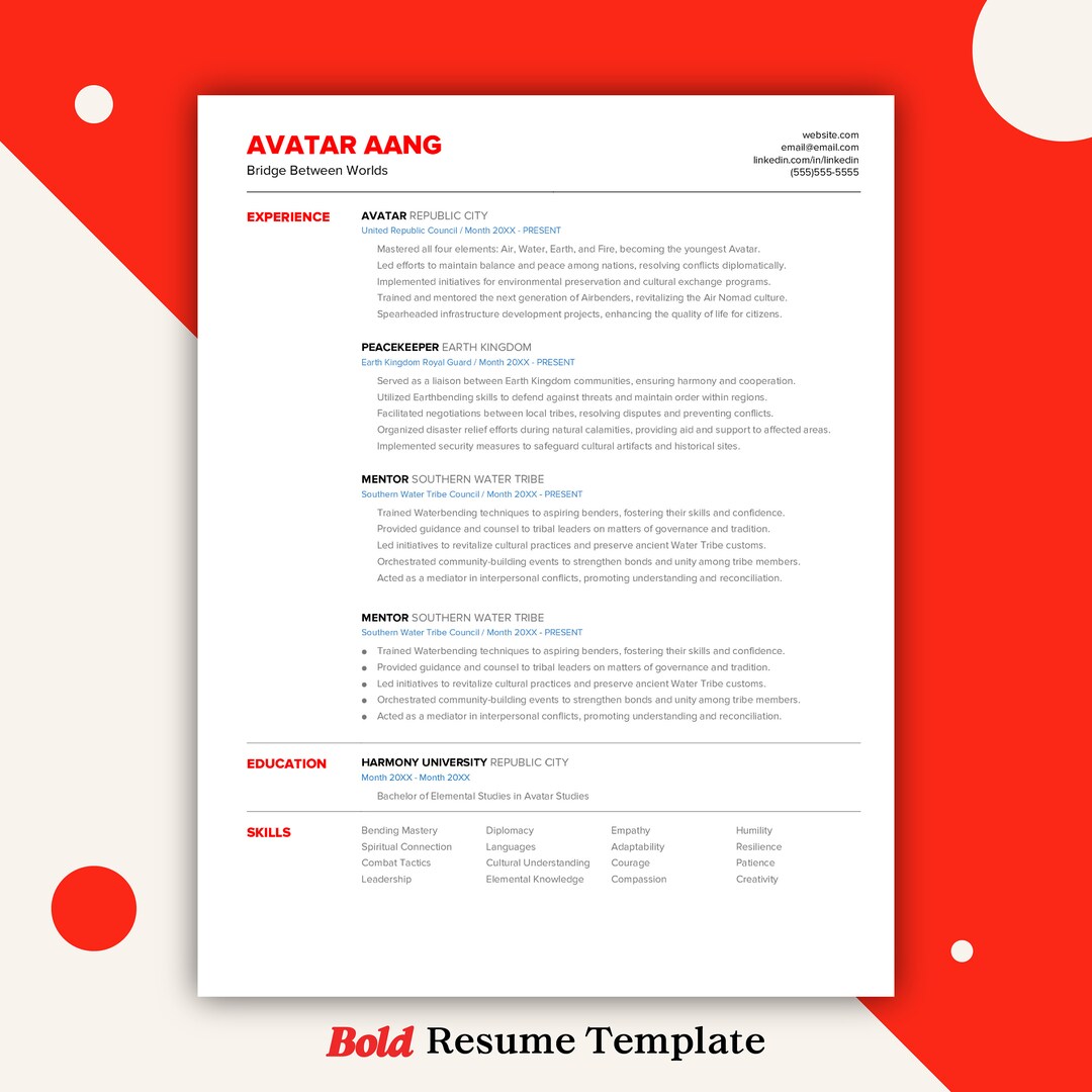 Bold Readable Fun Resume Resume Template Minimalist Colorful ...