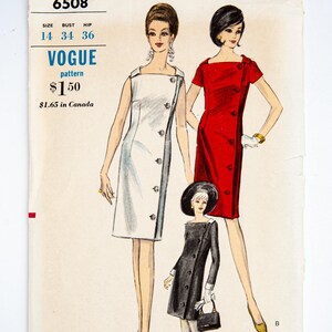 Vintage Vogue Sewing Pattern 6508, Misses' Dress, Size 14 - Etsy