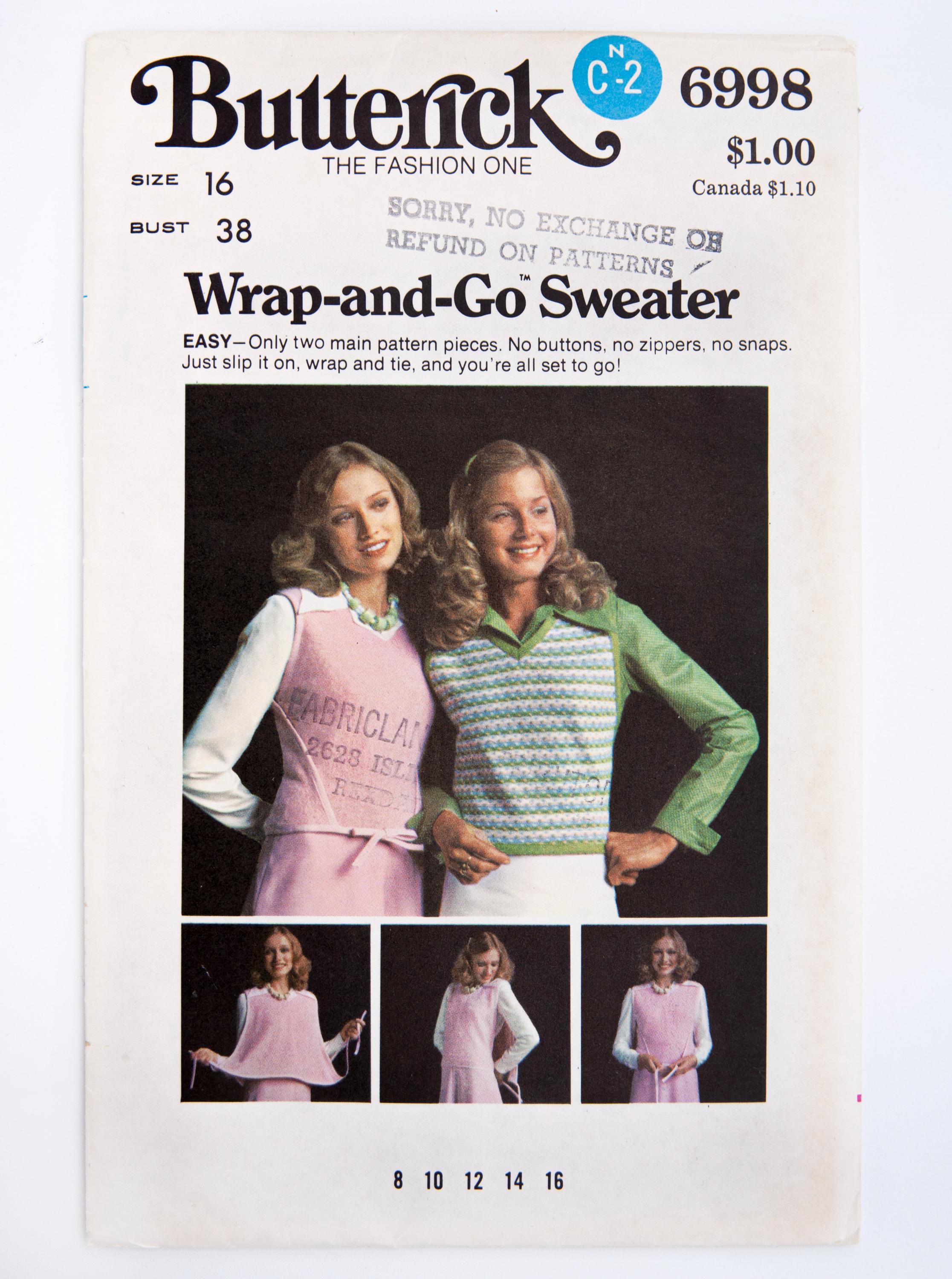 Butterick Sewing Pattern 6998, Misses' Skirt, Wrap-and-go Skirt ...