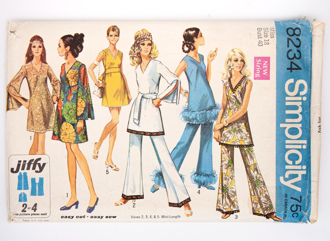 Simplicity Sewing Pattern 8234, Vintage Pattern, Misses' JIFFY Dress ...