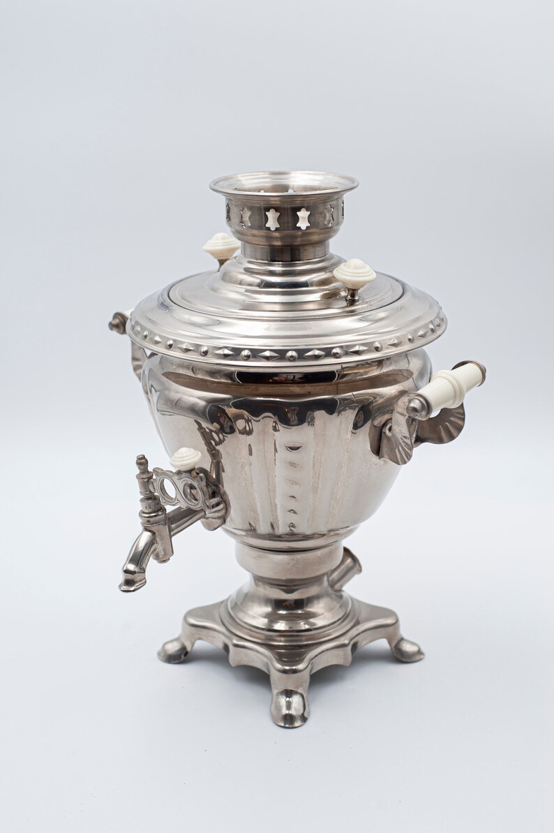 Vintage Samovar - Electric Soviet Silver Toned Teapot ,nickel Plated, 2 ...