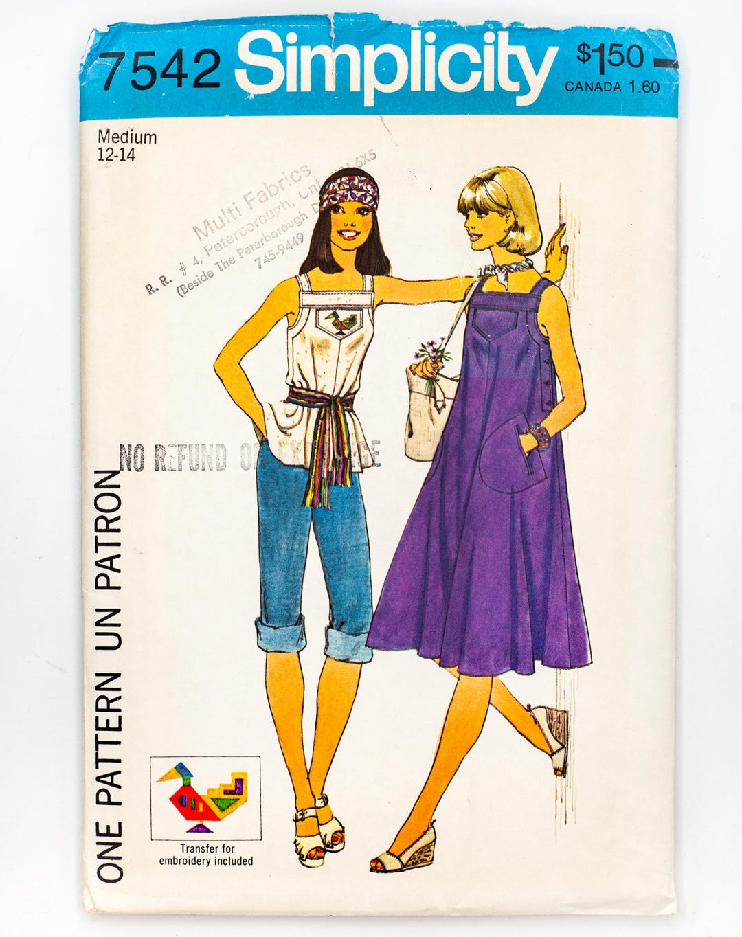 Simplicity Sewing Pattern 7542, Misses' Dress and Top, Vintage Pattern ...