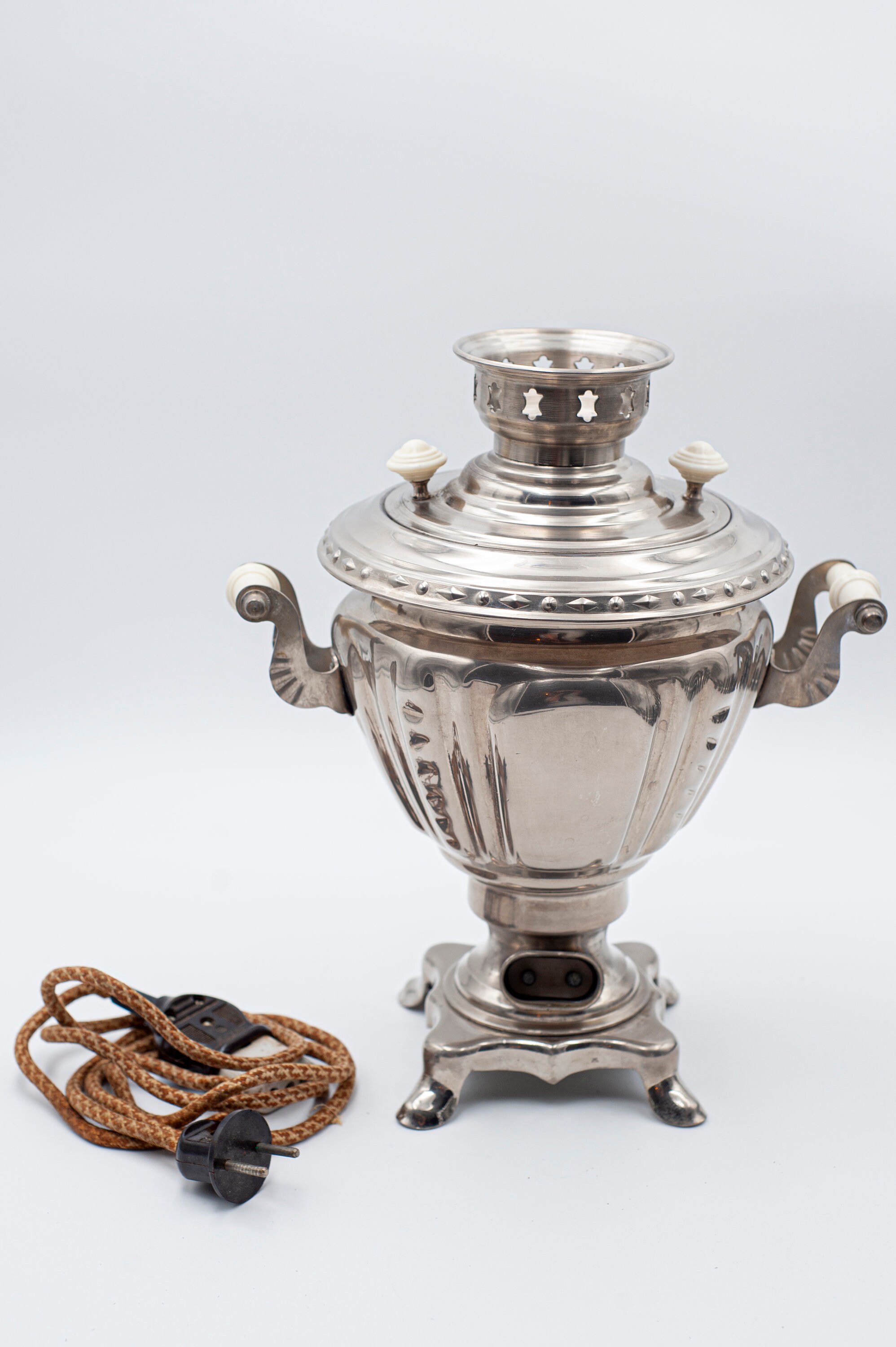 Vintage Samovar - Electric Soviet Silver Toned Teapot ,nickel Plated, 2 ...