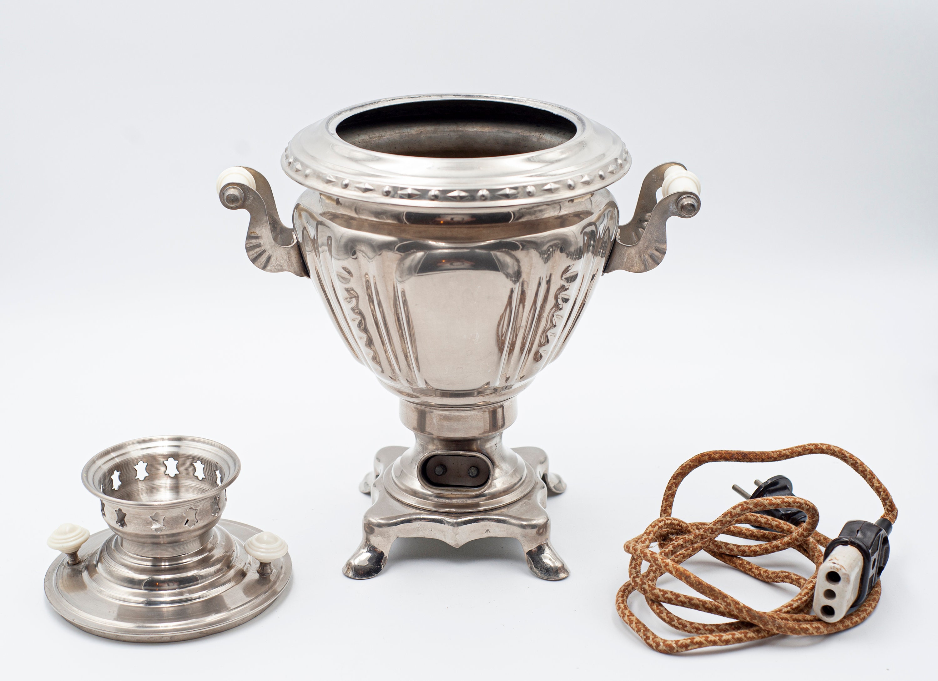 Vintage Samovar Electric Soviet Silver Toned Teapot ,nickel Plated, 2 ...