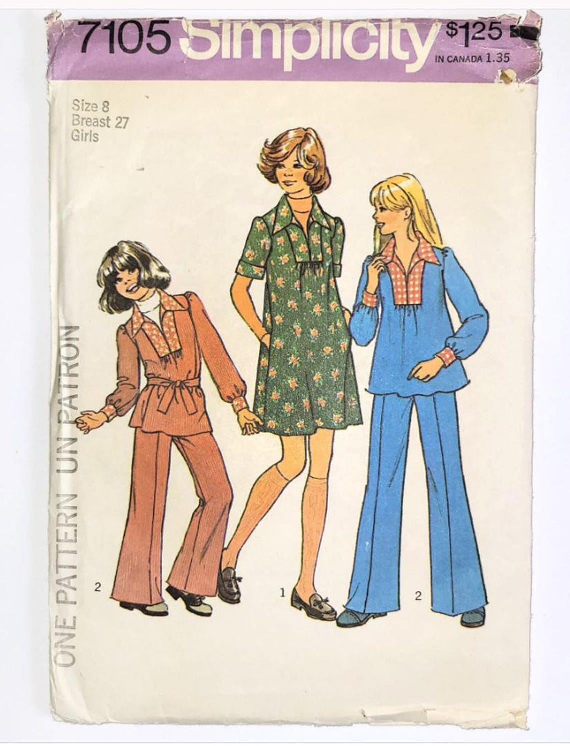 Simplicity Sewing Pattern 7105, Vintage Pattern, Girls' /chubbies Dress ...