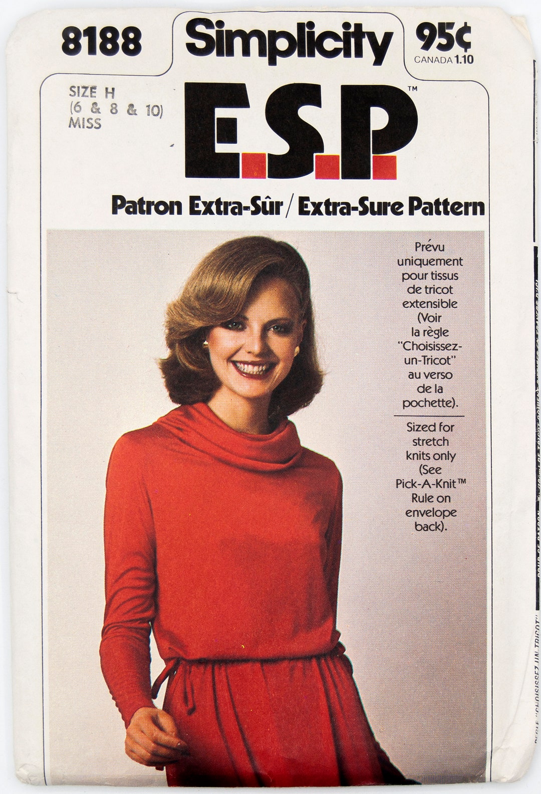 Simplicity Sewing Pattern 8188, Misses' Pullover Dress, ESP, Vintage ...