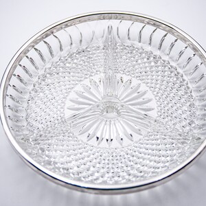 Vintage Crystal Cut Divided Relish Dish With Silver Plated Trim, Made ...