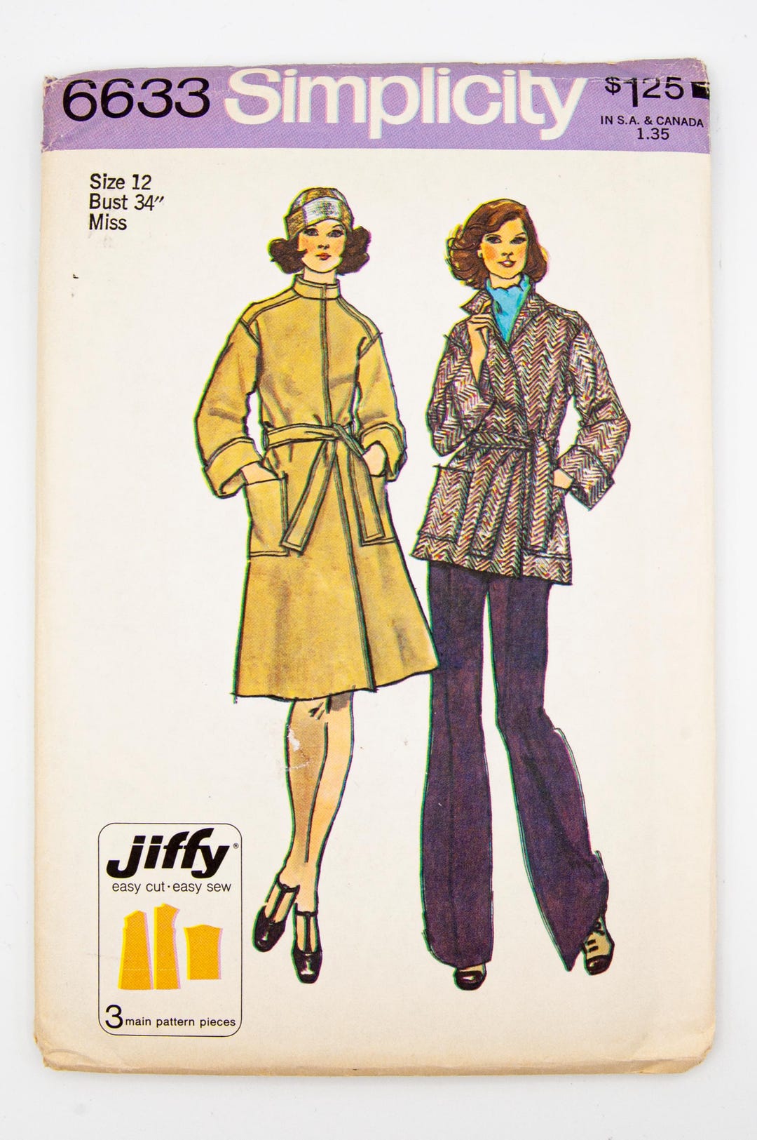 Simplicity Sewing Pattern 6633, Misses' Wrap Coat in Two Lengths, Jiffy ...