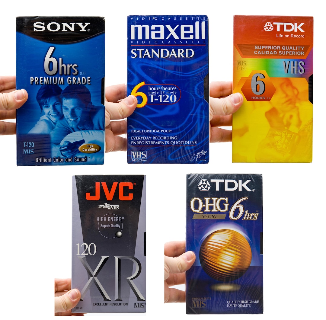 Vintage Blank VHS Tapes T 120 Sealed, Sony TDK Maxell and Jvc, 6 Hours ...