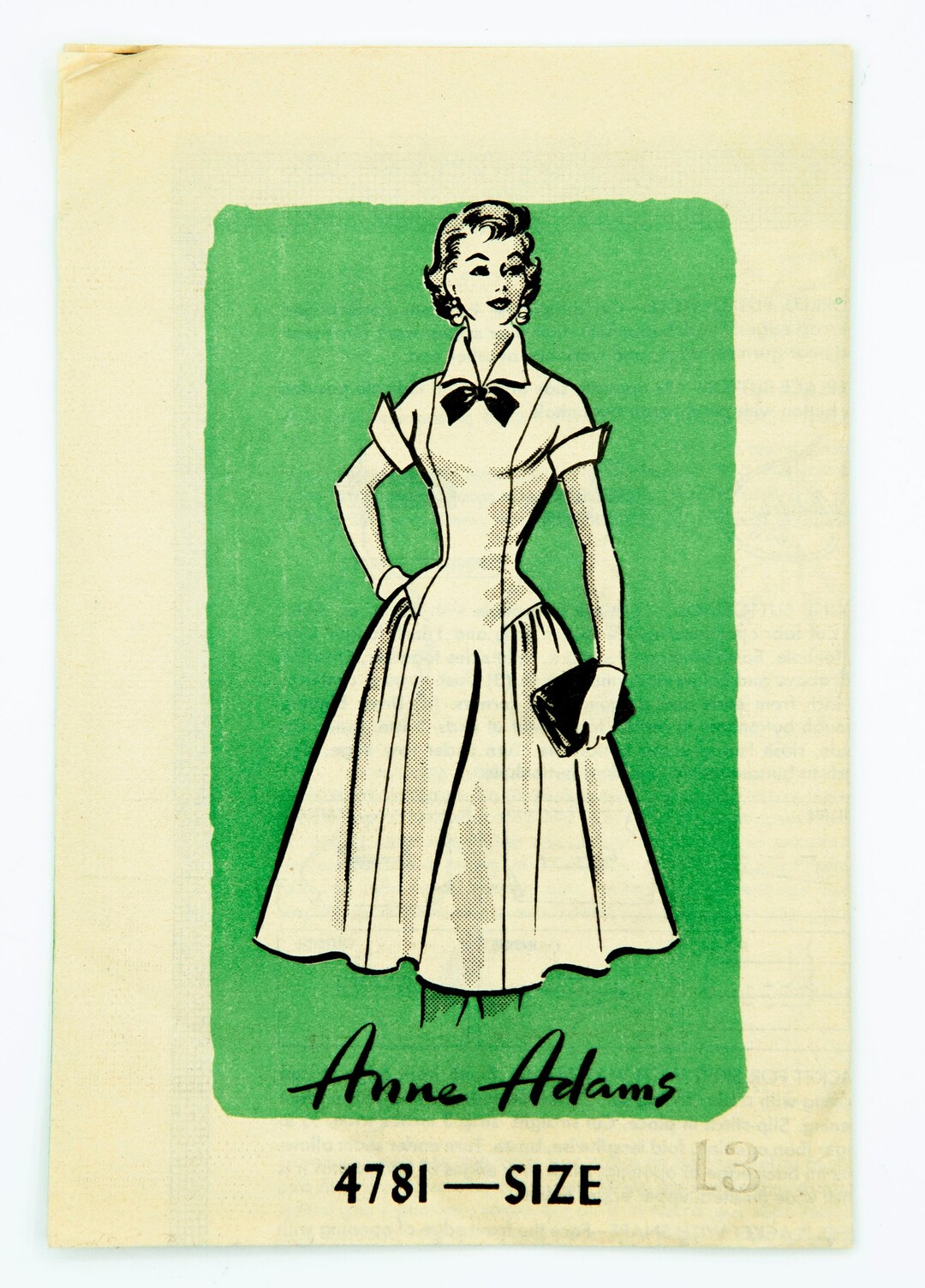 Anne Adams Sewing Pattern 4781, Vintage Pattern, Misses' Dress, Size 13 ...