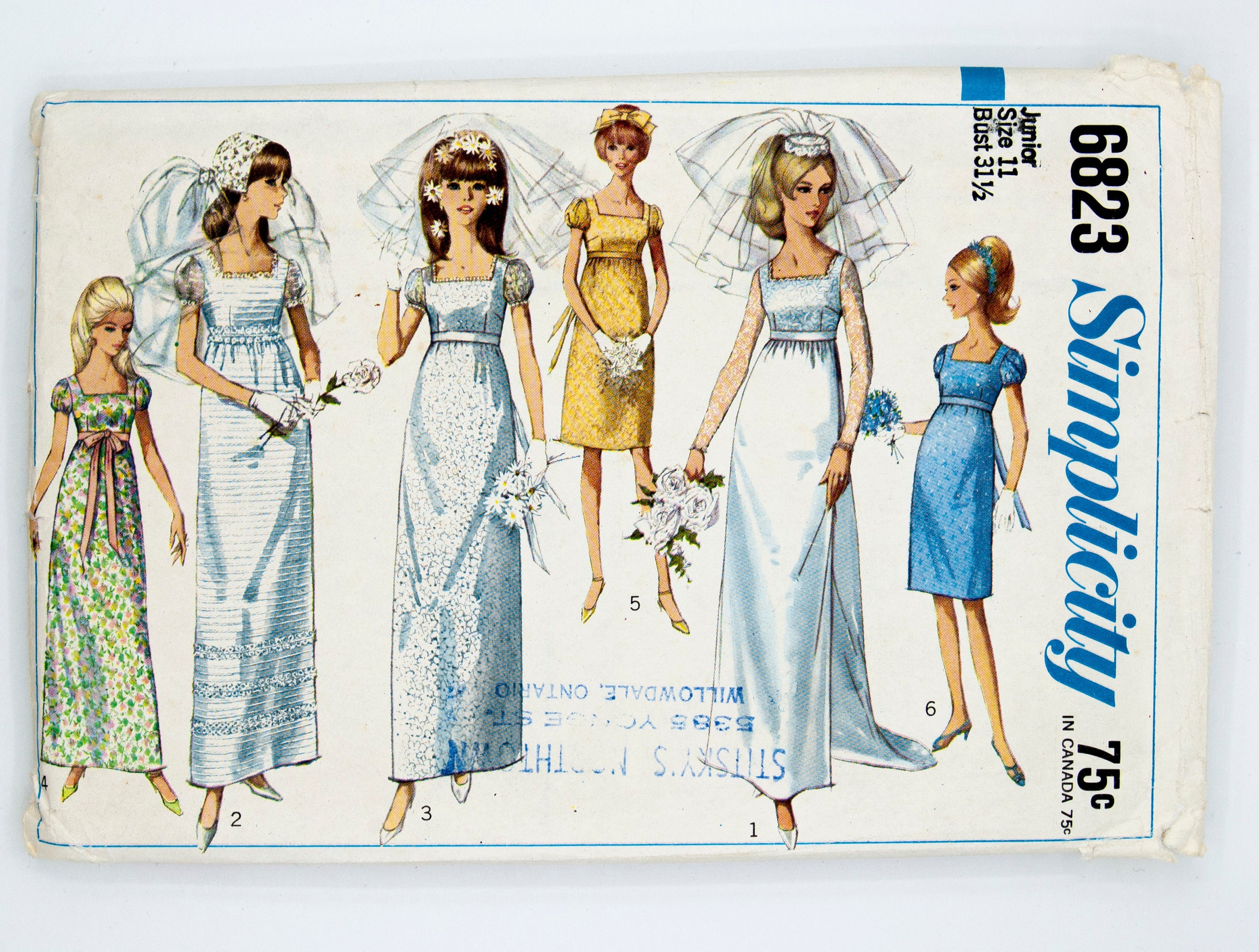 Simplicity Sewing Pattern 6823, Vintage Pattern, Misses' Wedding Dress ...