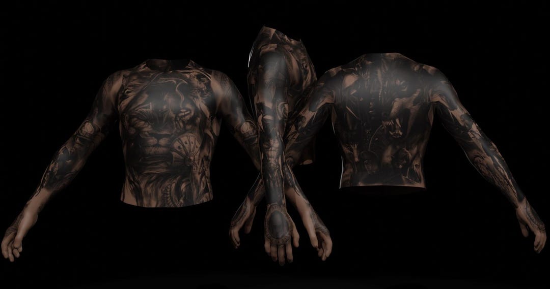 WBC Lion/spartan Full Body Tattoo - Etsy Canada