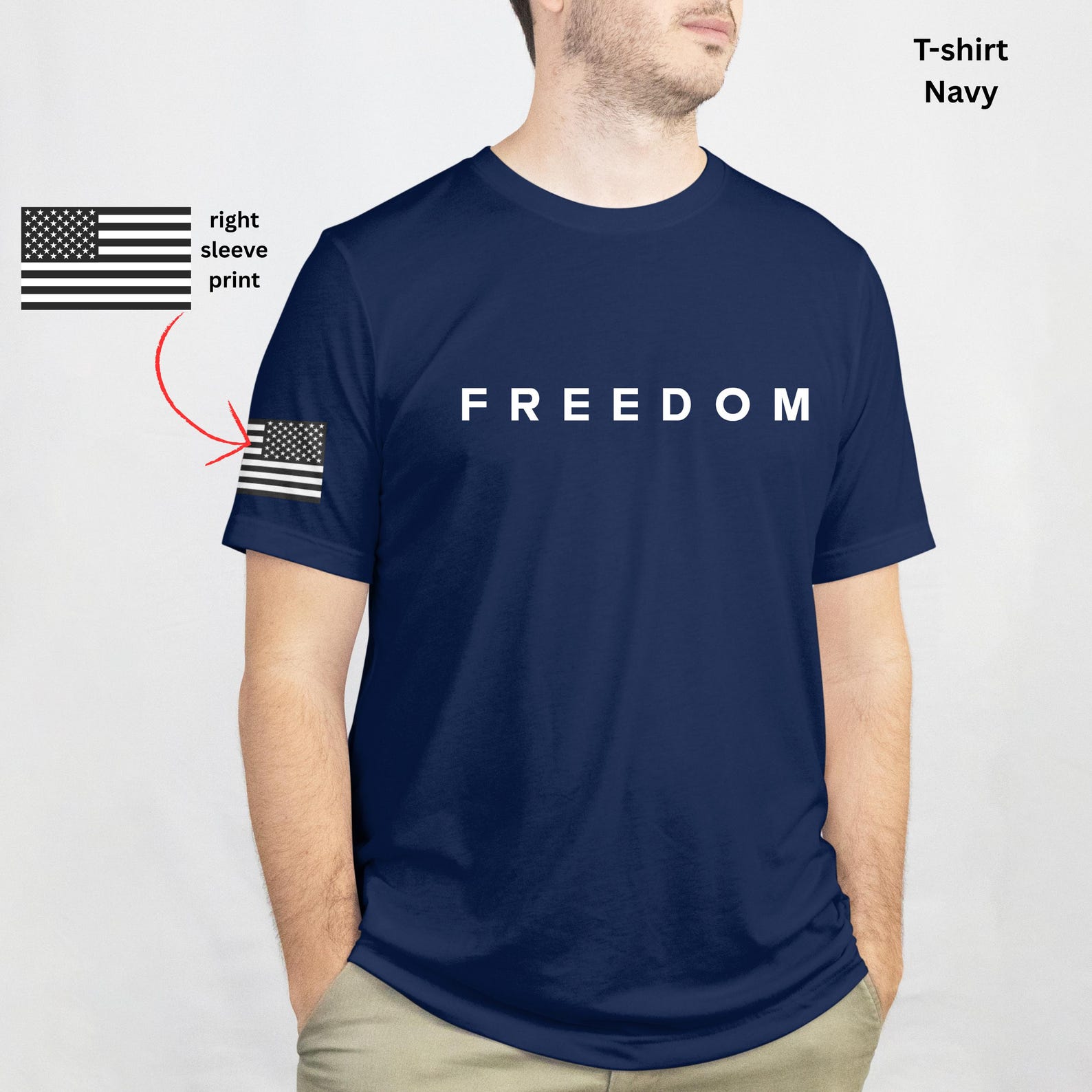 Charlie Kirk Freedom American Flag Sleeve | USA Patriotic Crewneck ...