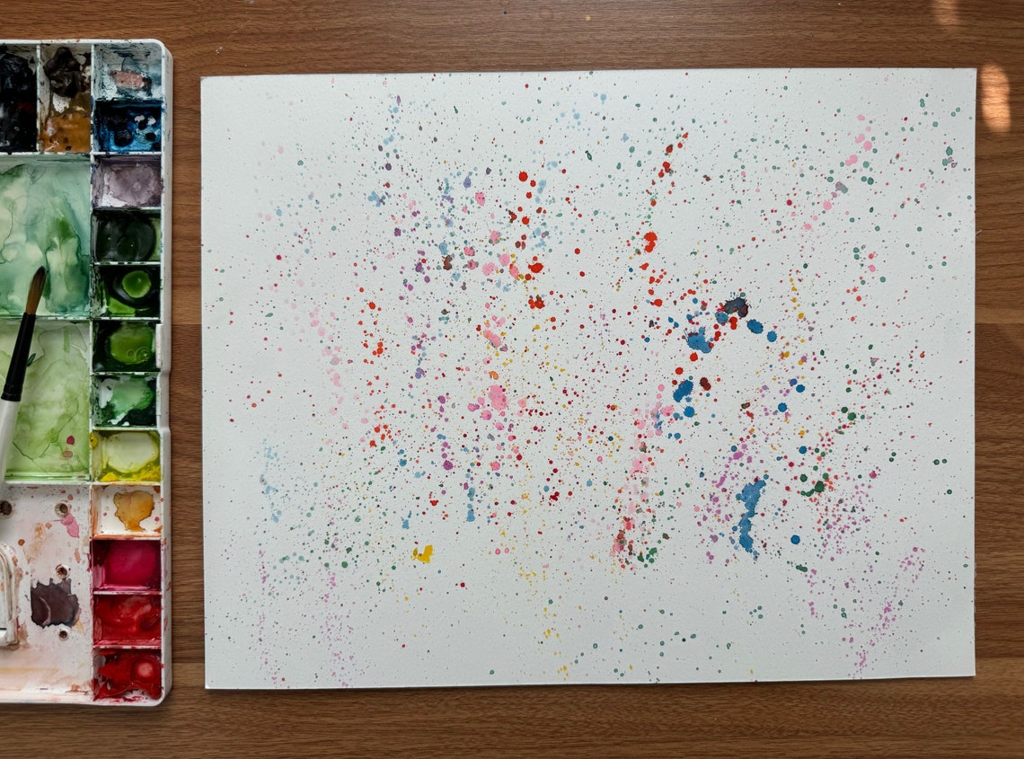 Rainbow Splatter Art - Etsy