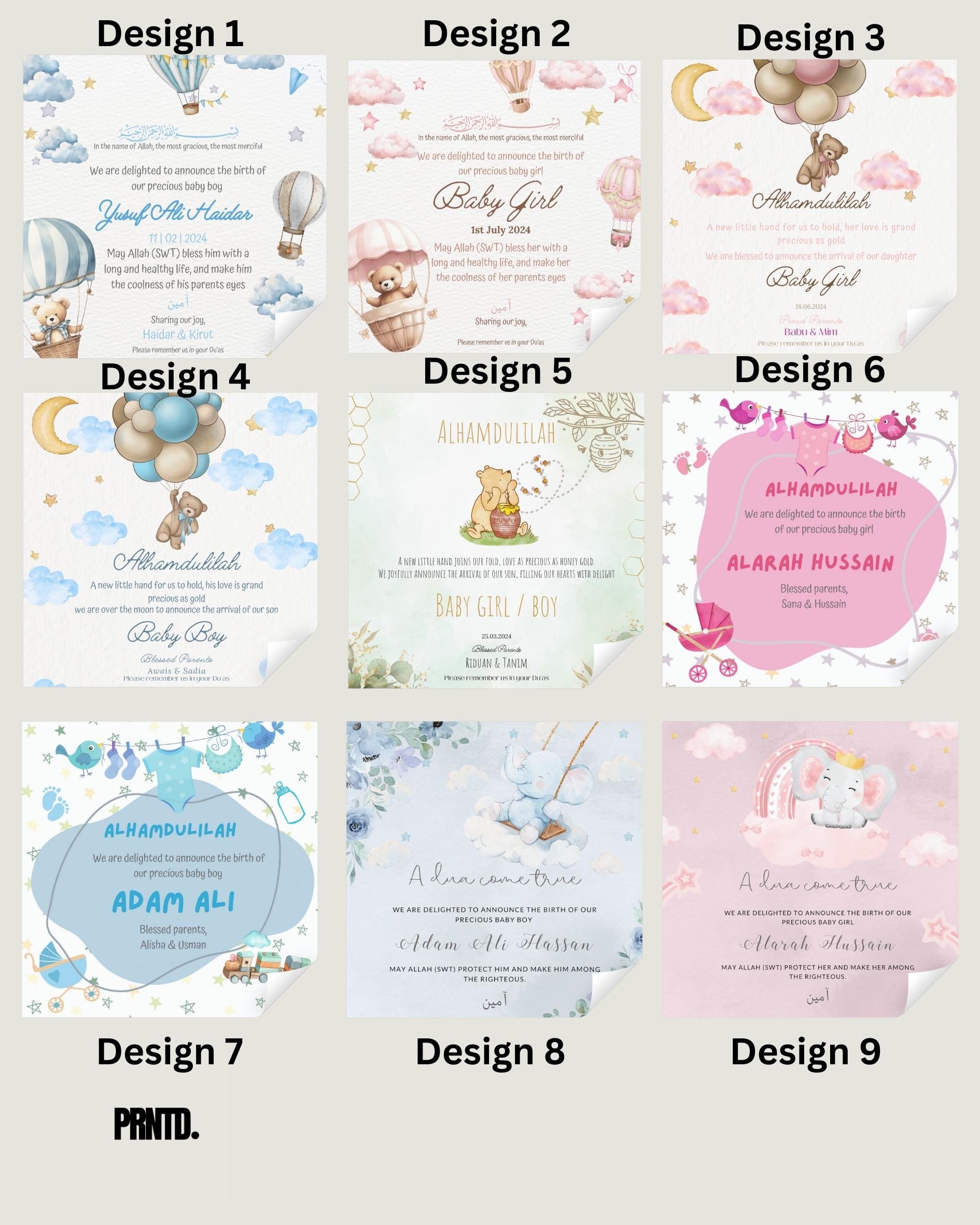 Digital & Resizable Baby Announcement Stickers - DIGITAL ONLY | Baby ...
