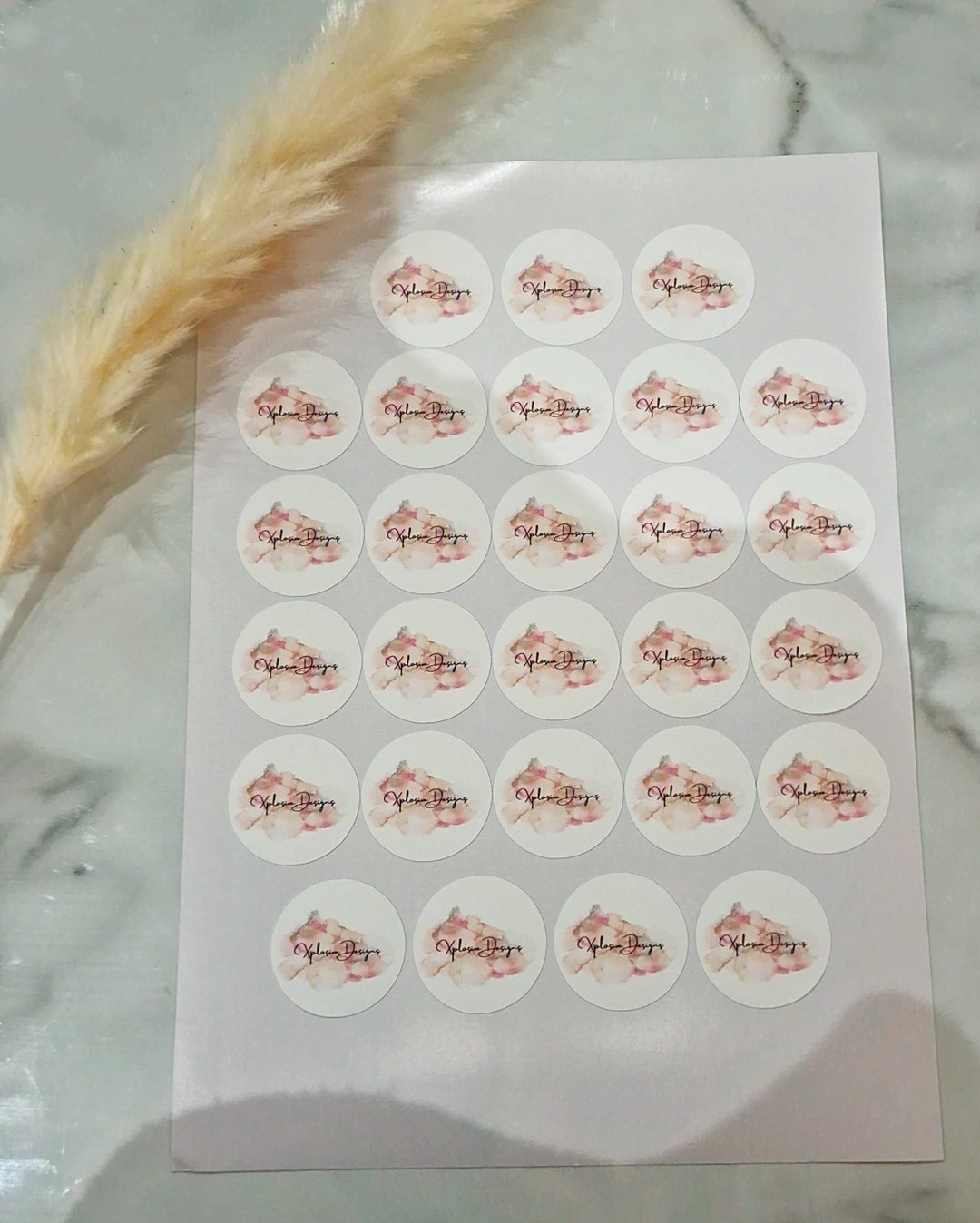 Custom Circular Matte Finished Sticker, 28 Stickers on 1 Sheet, 37mm ...