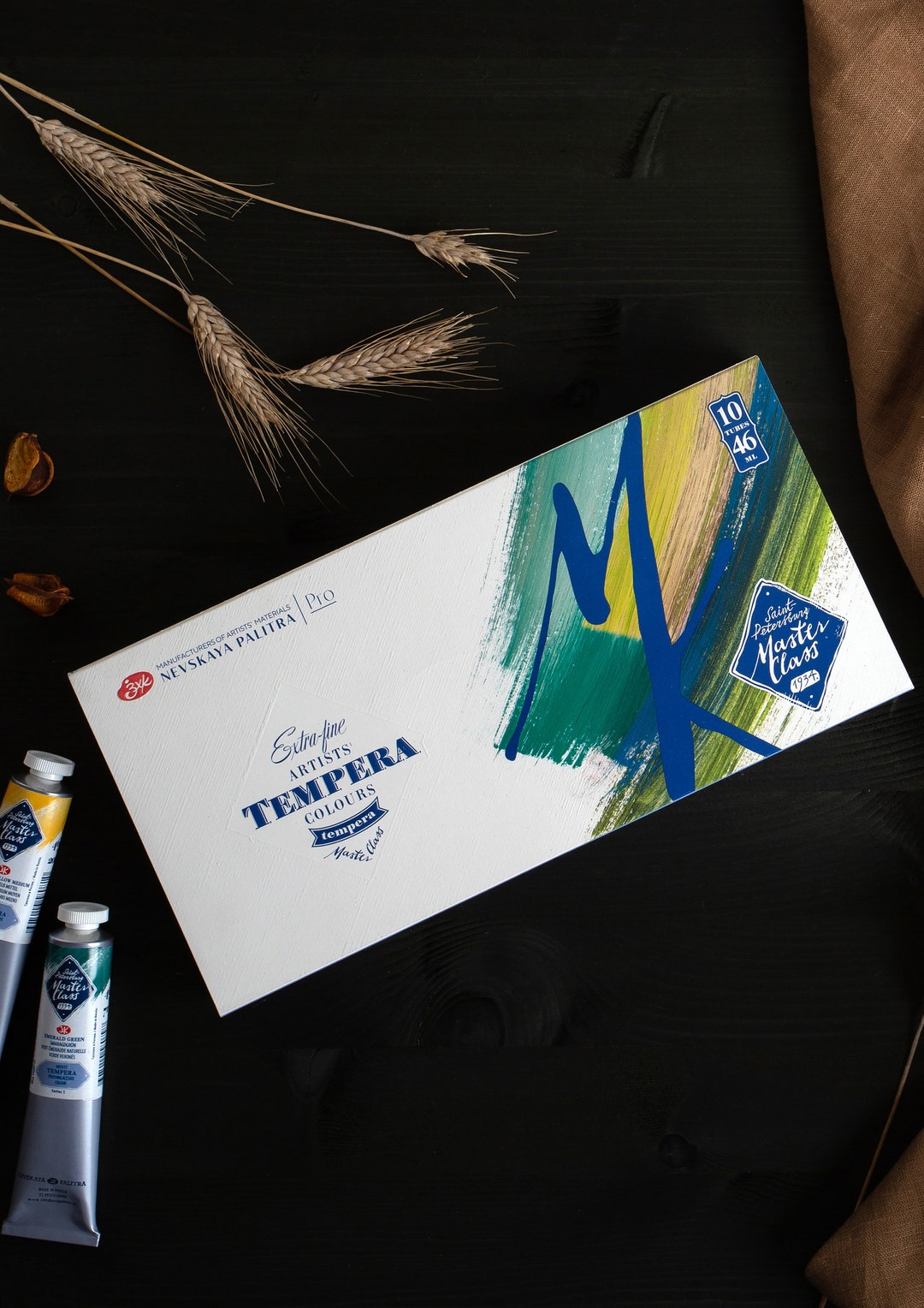 Master-class Artists Grade Professional Tempera Paint Set 10 Tubes, 46 ...