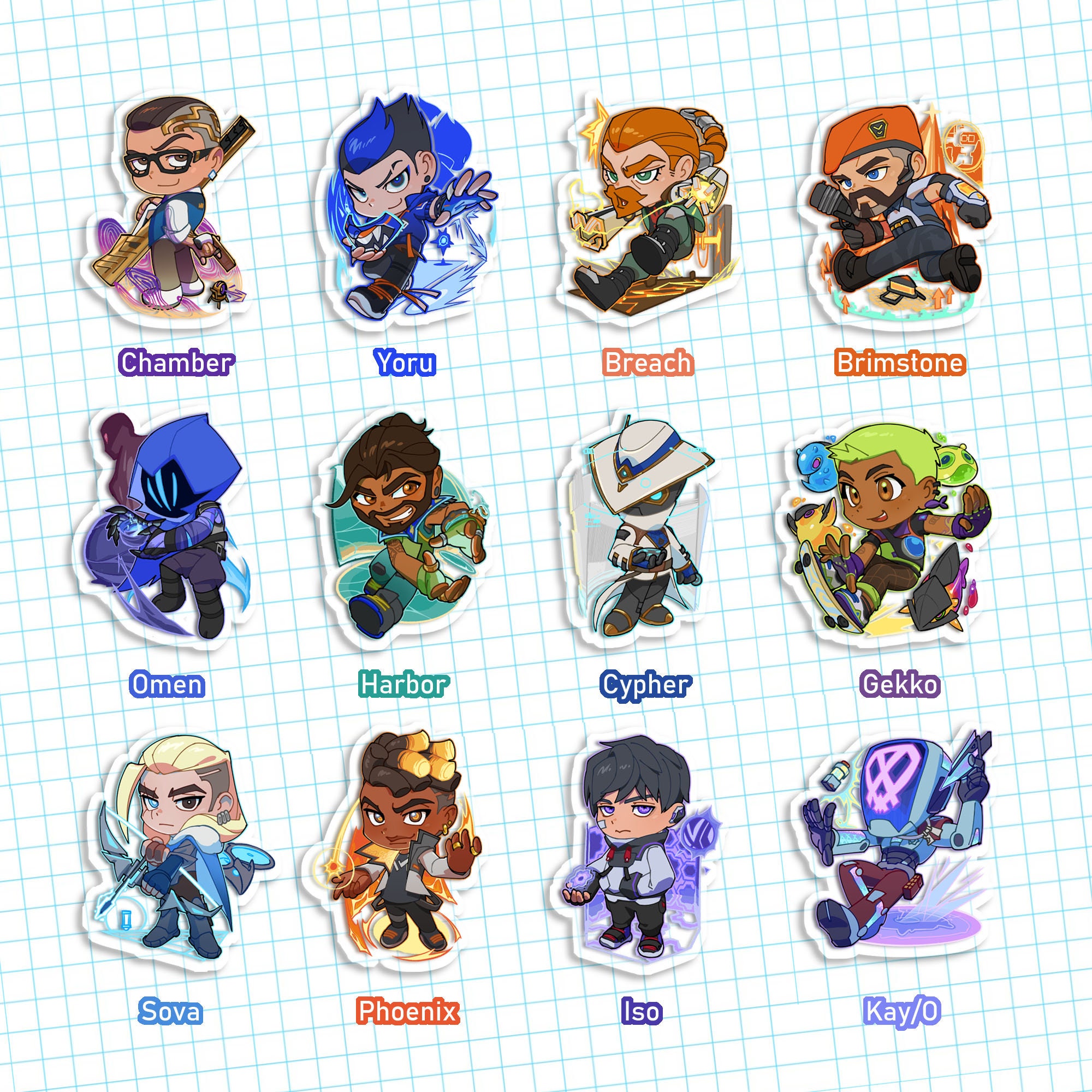 Valorant Agent Glossy Stickers - Etsy