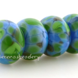 Handmade Lampwork Glass Bead Set - LEAPING WATER - TANERES - Glossy or ...
