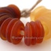 Lampwork Glass Disc Beads - AMBER TRIO Brown - Glossy or Matte Wavy ...