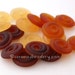 Lampwork Glass Disc Beads - AMBER TRIO Brown - Glossy or Matte Wavy ...
