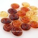 Lampwork Glass Disc Beads - AMBER TRIO Brown - Glossy or Matte Wavy ...