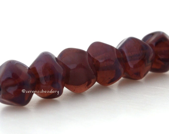 PURPLE MAUVE NUGGET Beads - Lampwork Glass Beads - Deep Purple Mauve ...