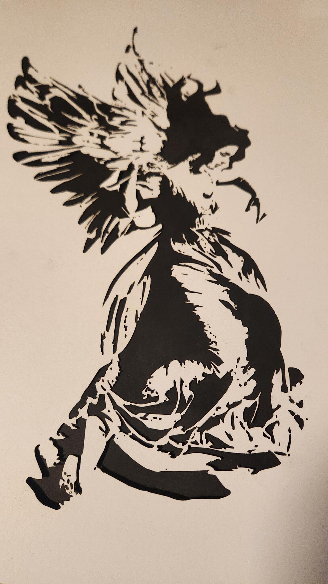 Banshee, Winged Demon or Angel Stencil: Spray Paint Tag Board (9x14 ...