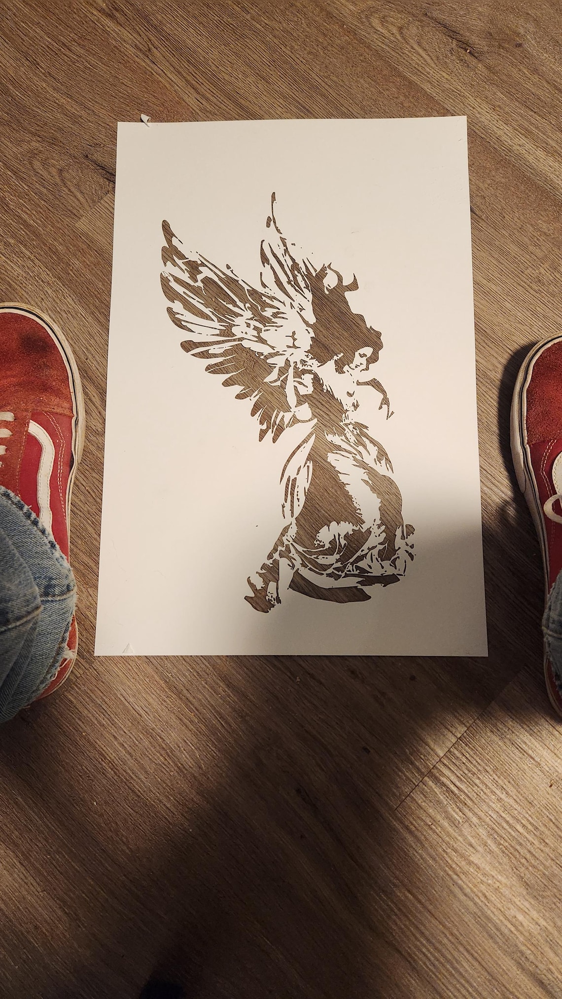 Banshee, Winged Demon or Angel Stencil: Spray Paint Tag Board (9x14 ...