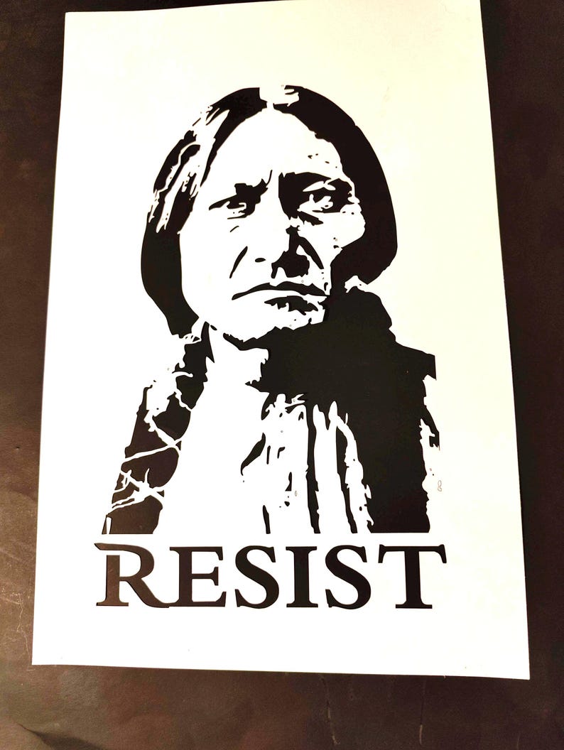 Geronimo Stencil: Native American Resist Art - 12x18 - Etsy