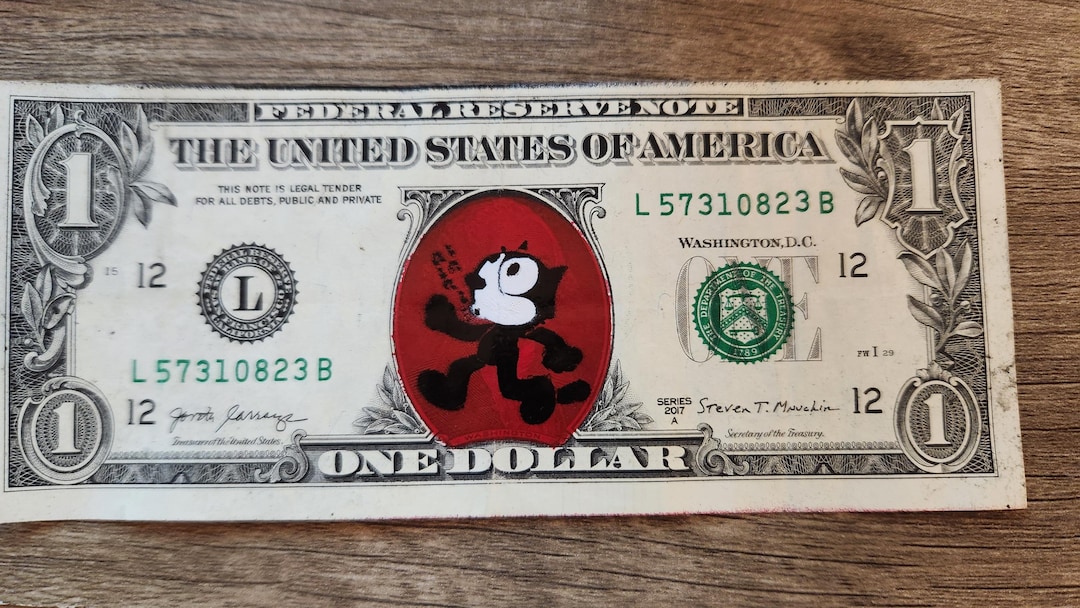 Felix the Cat on Dollar Bill - Etsy