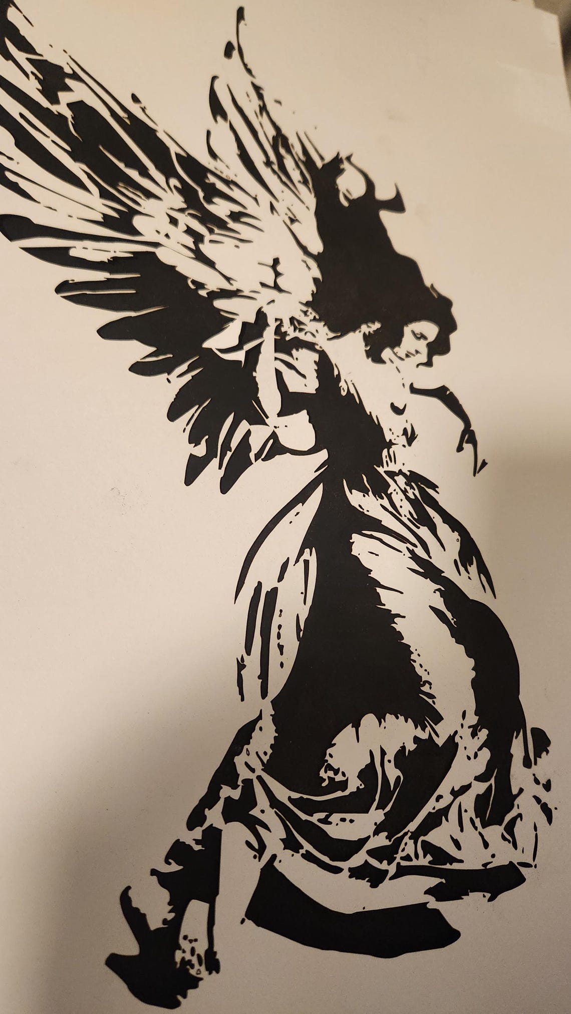 Banshee, Winged Demon or Angel Stencil: Spray Paint Tag Board (9x14 ...
