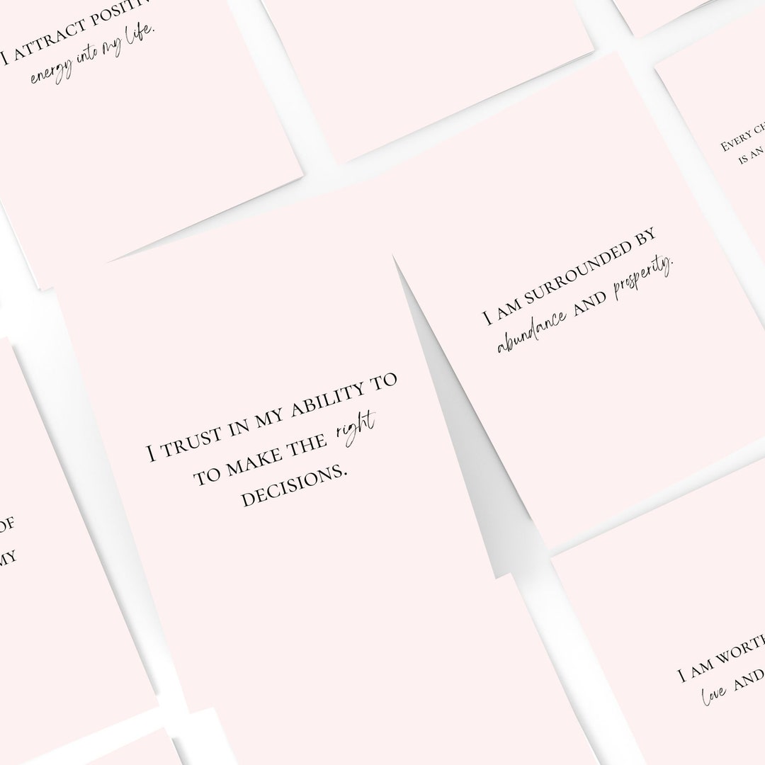 Positive Affirmation Cards Printable Affirmation Digital Cards Deck